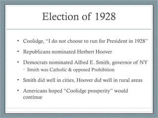 A Republican Decade (1920s) | PPT