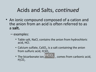 Ch. 9.1 acids salts and oxidation numbers | PPT