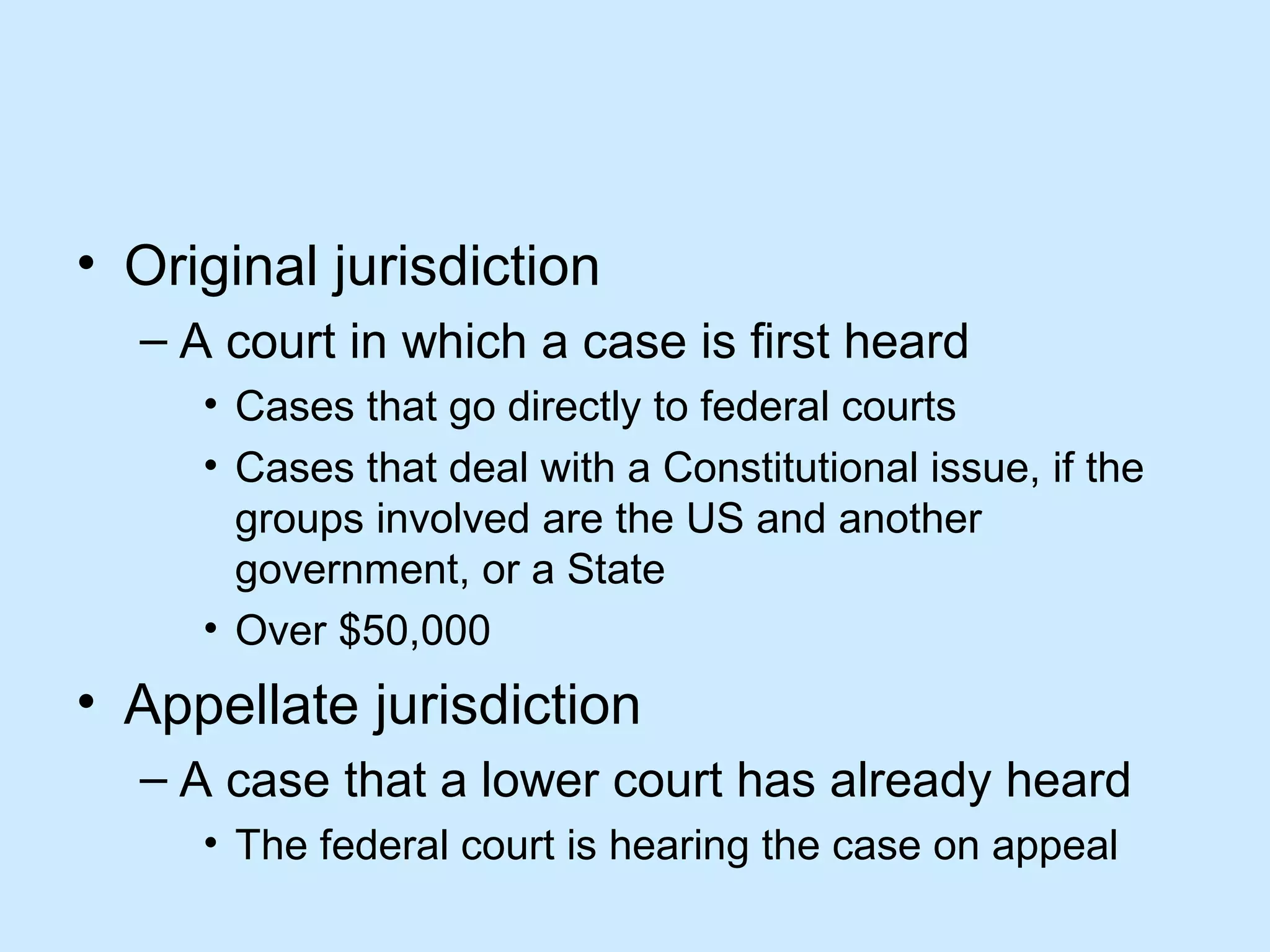 Ch. 11 the federal court system | PPT