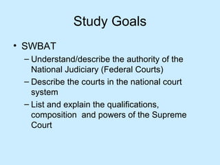 Ch. 11 the federal court system | PPT