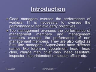 Principles of Management – Chpt 16 : Supervision | PDF