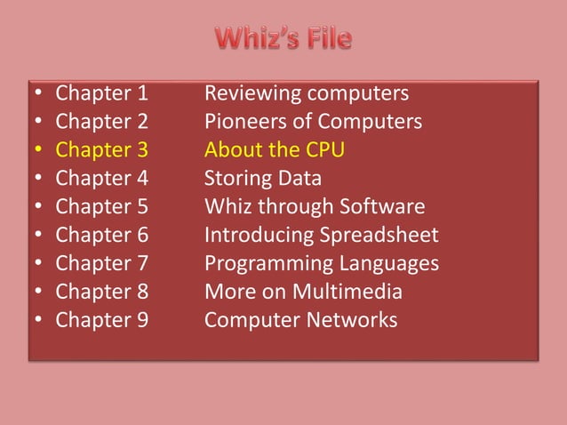 CPU and its components | PPTX | Data Storage and Warehousing | Computing