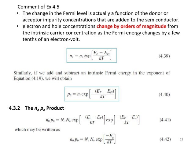 Ch.4, The Semiconductor in Equilibrium | PPTX