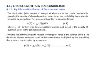Ch.4, The Semiconductor in Equilibrium | PPTX