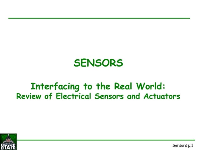 Sensor Lecture Interfacing | PPT | Chemistry | Science