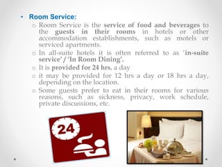 Ch. 2.1. Food and Beverage Areas in a Hotel | PPTX