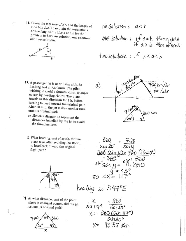 Pre-Calc 20 Ch. 2 review assignment answer key | PDF