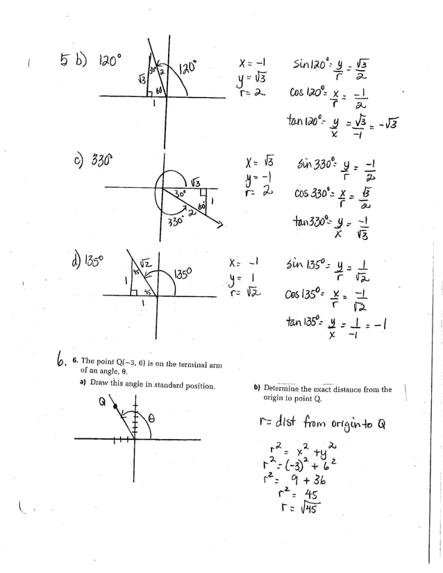 Pre-Calc 20 Ch. 2 review assignment answer key | PDF