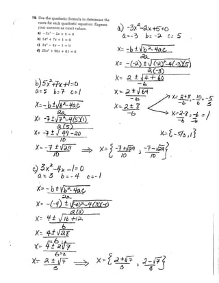 Mrs. Sack's Pre-Calc 20 Ch. 4 review assignment answer key | PDF