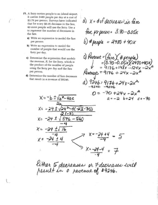 Mrs. Sack's Pre-Calc 20 Ch. 4 review assignment answer key | PDF