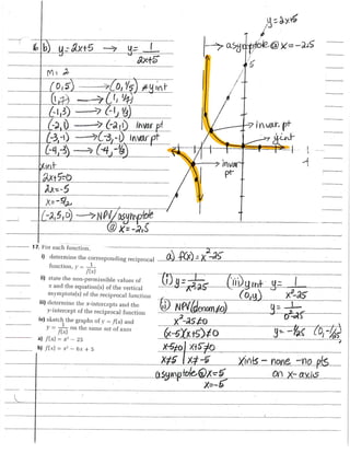Mrs. Sack's Pre-Calc 20 Ch. 7 review assignment (text) answer key | PDF