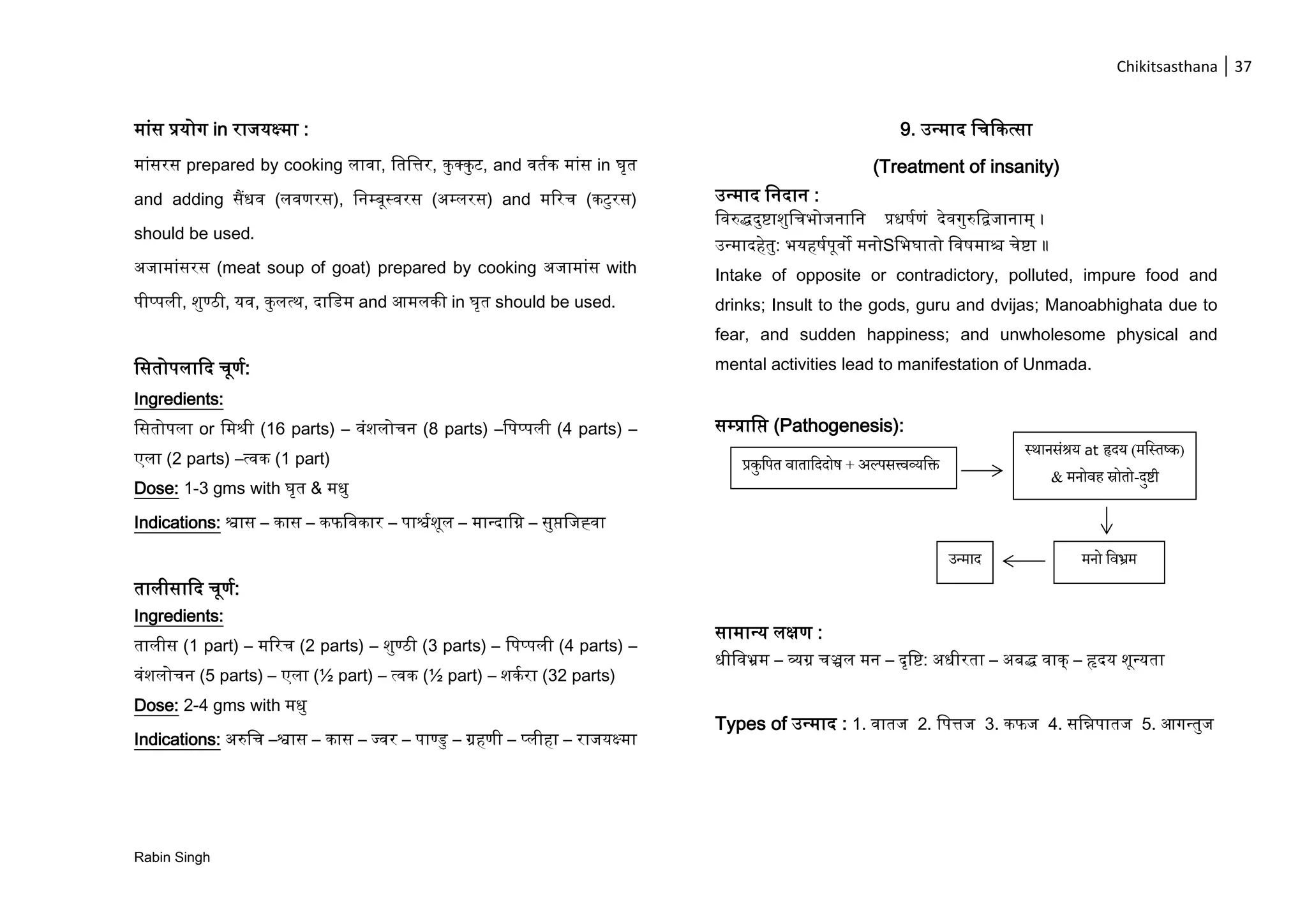 Charak chikitsa short note in chikitsa sutra | PDF