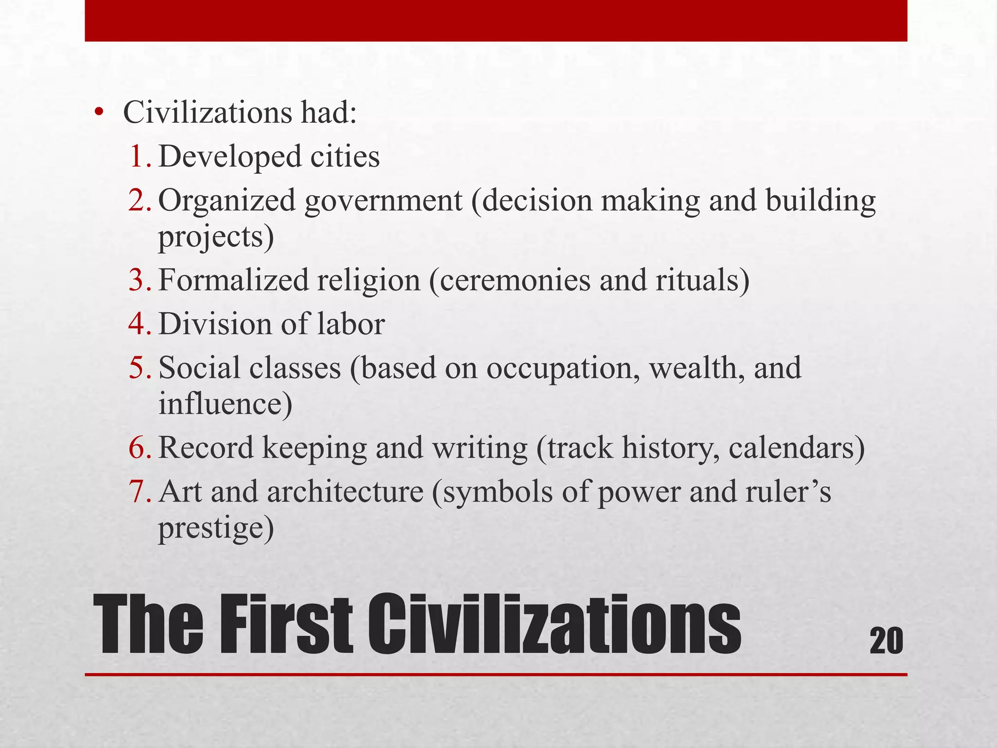 Ch. 1 beginnings of civilizations | PPTX