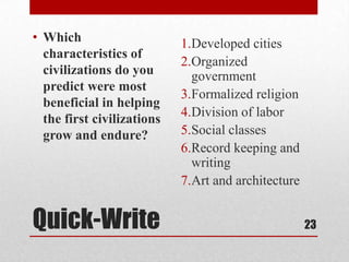 Ch. 1 beginnings of civilizations | PPTX
