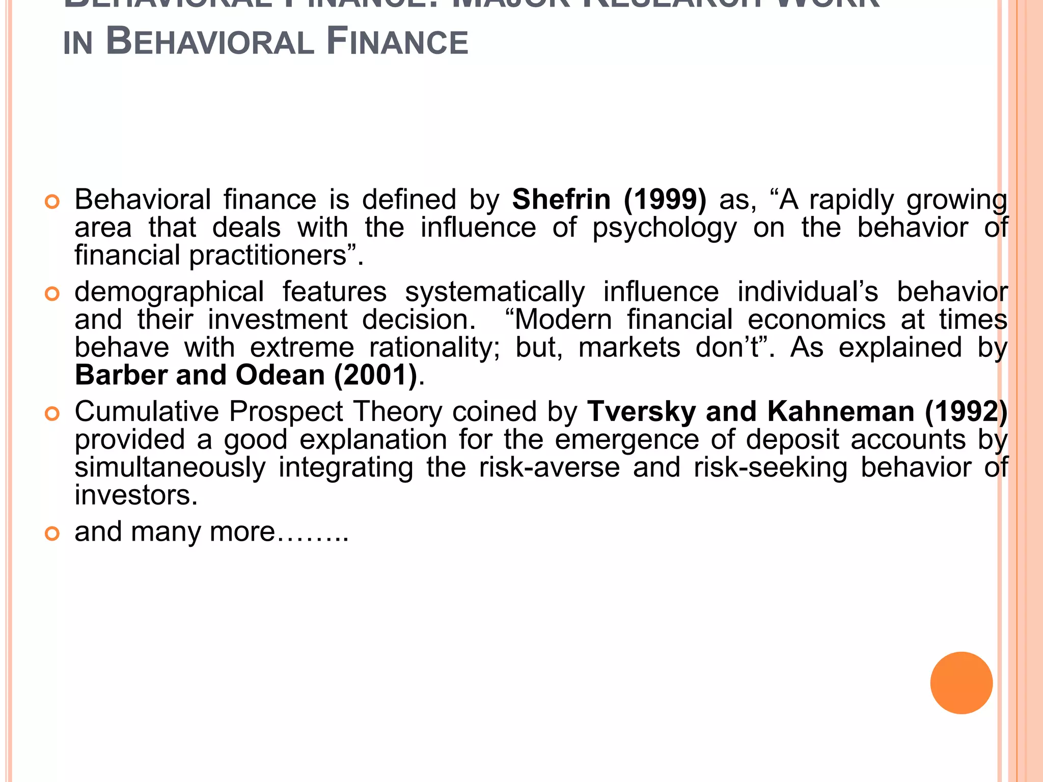 Behavioral Finance | PPTX