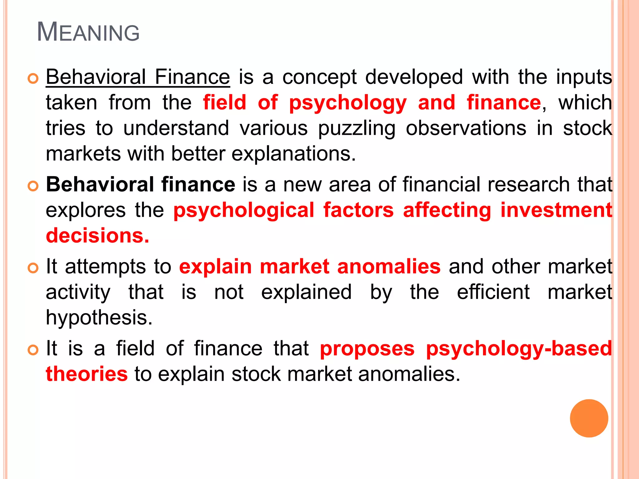 Behavioral Finance | PPTX