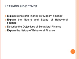 Behavioral Finance | PPTX