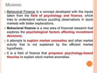 Behavioral Finance | PPTX