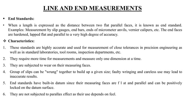 Ch 1 introduction to metrology, linear and angular measurement | PPTX