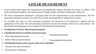Ch 1 introduction to metrology, linear and angular measurement | PPTX