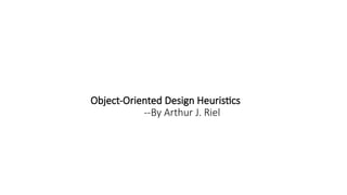 Object-Oriented Design Heuristics Chapter-1 | PPT