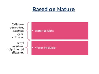 Introduction & role of Polymers in CrDDS | PPT