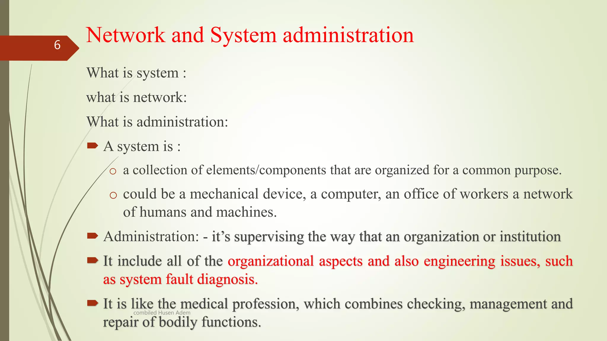 Network and System Administration | PPTX