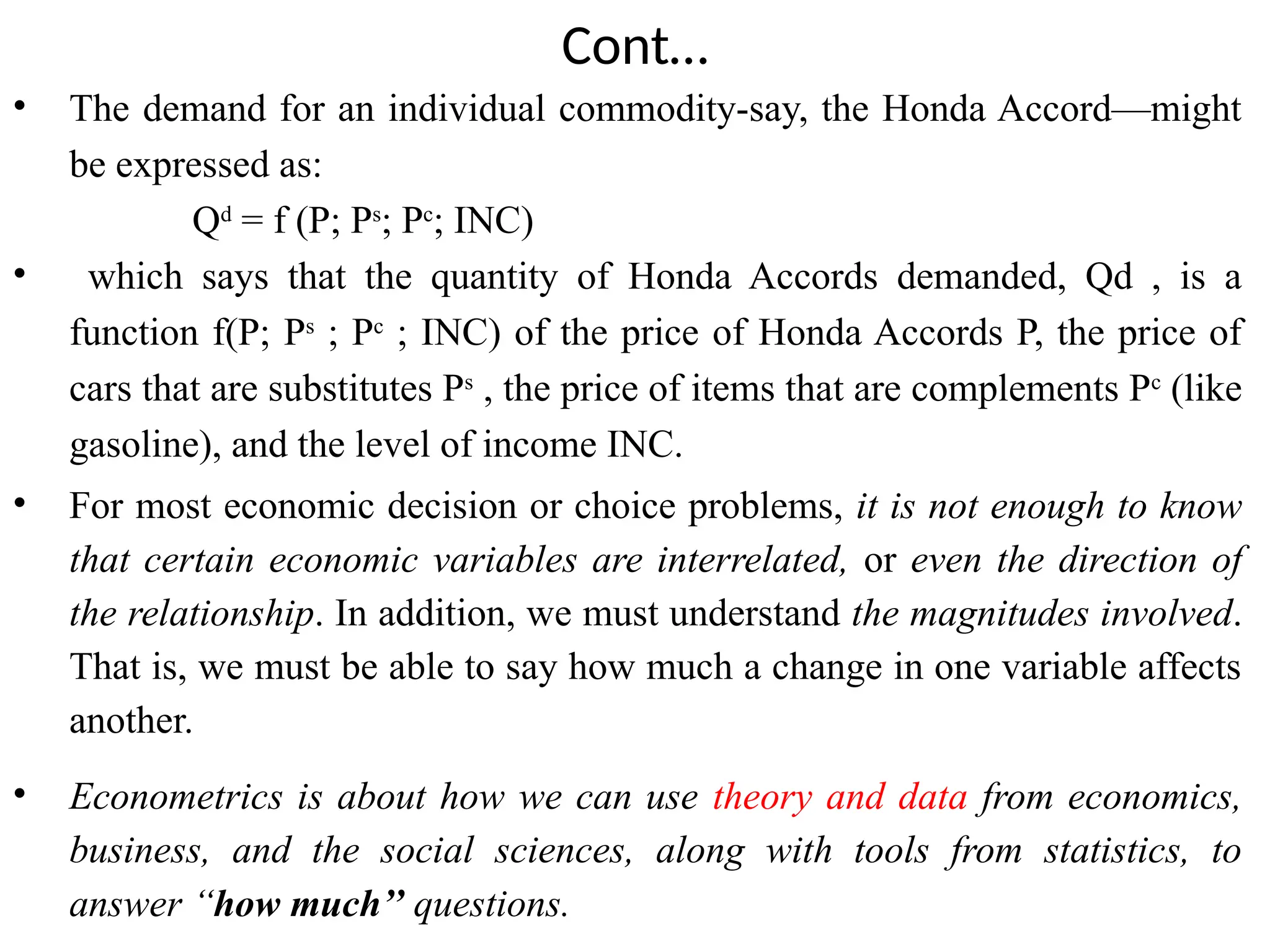 Chapter one Introduction to Econometrics | PPTX