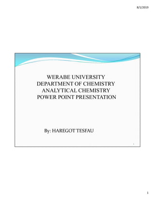 Chapter-1 Analytical Chemistry presentation | PDF