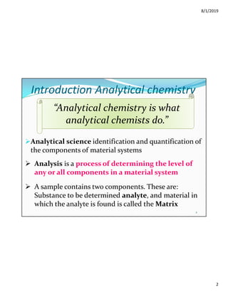 Chapter-1 Analytical Chemistry presentation | PDF