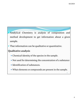 Chapter-1 Analytical Chemistry presentation | PDF