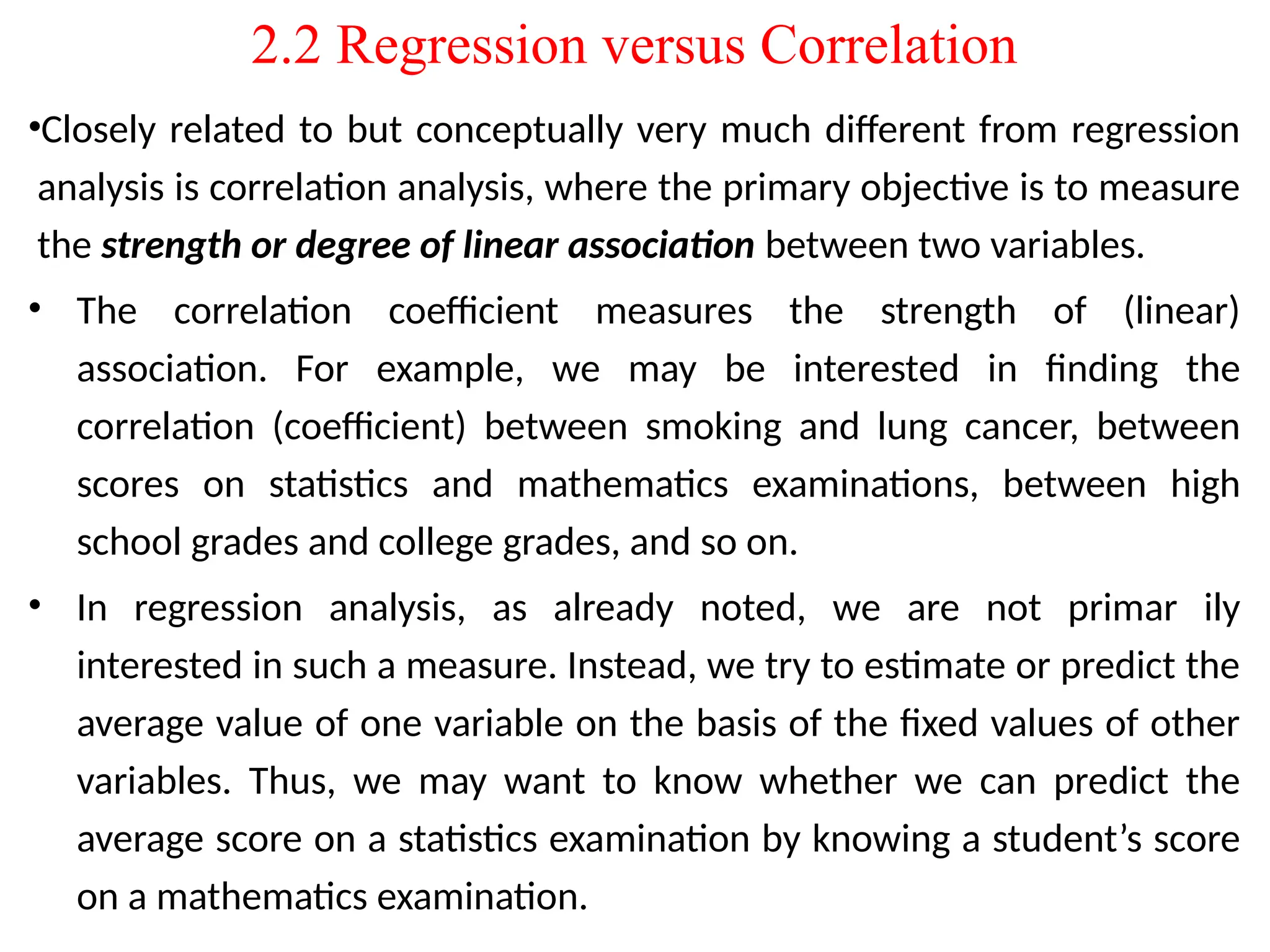 Chapter Two Simple Linear Regression and Concept of Regression Function ...