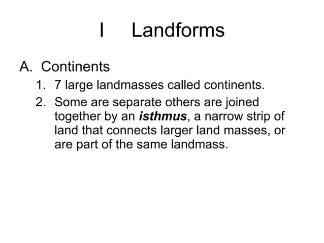Earth's Features--Landforms and Water Features | PPT