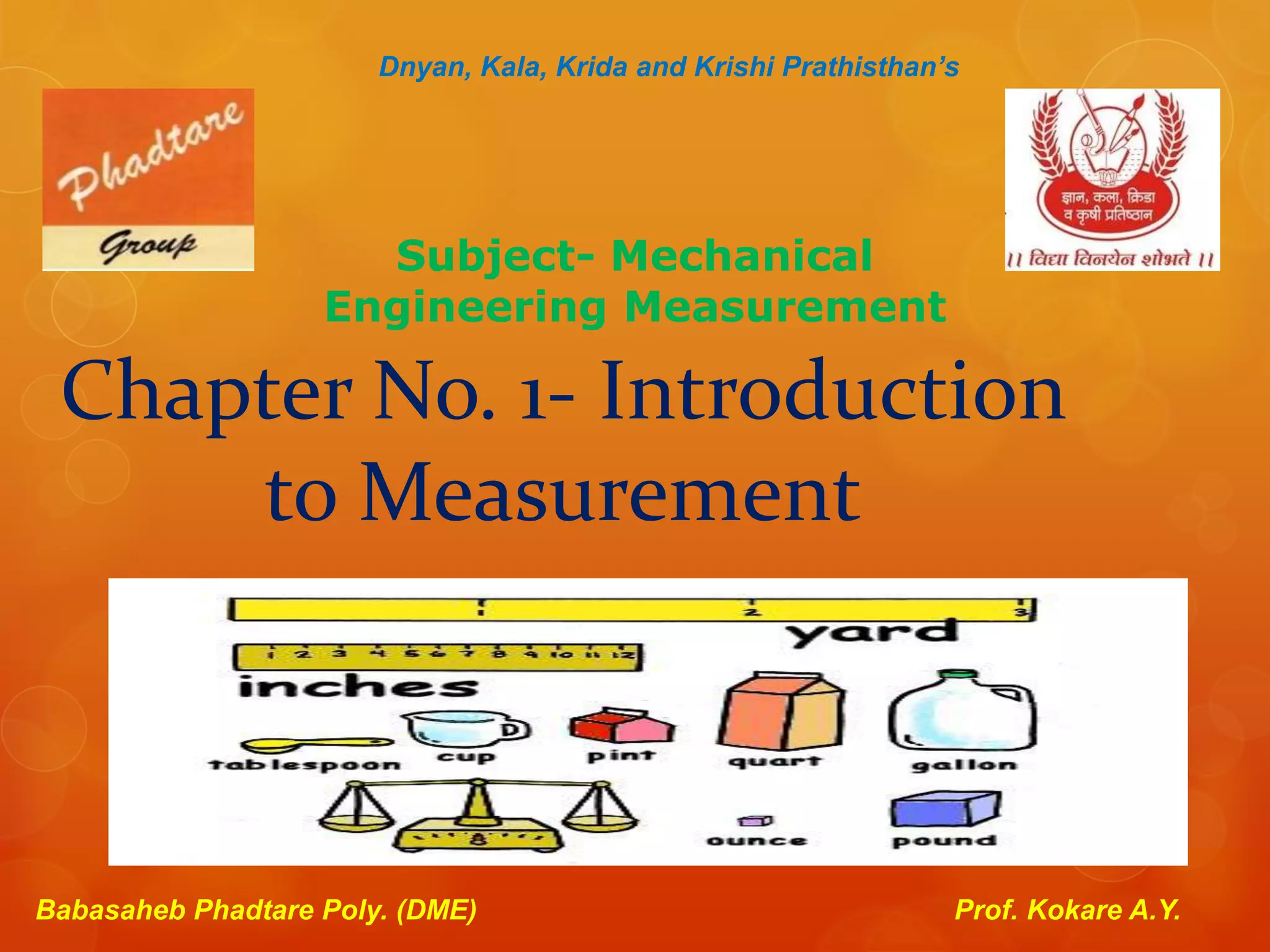 Ch. no. 1 introduction to measurement | PPTX