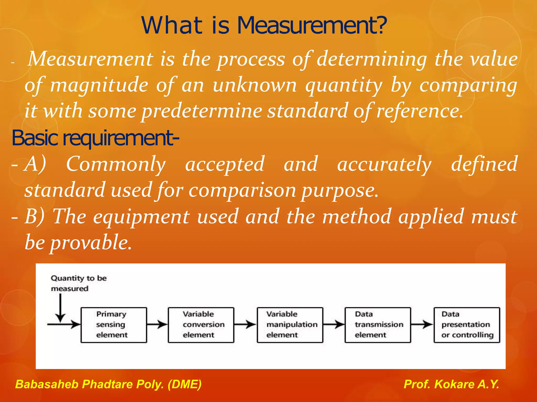 Ch. no. 1 introduction to measurement | PPTX