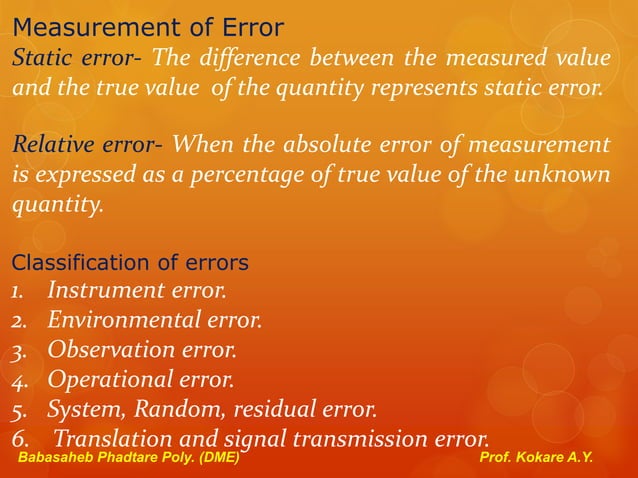 Ch. no. 1 introduction to measurement | PPTX