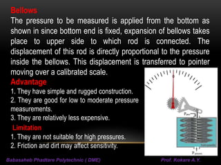 Sub. Mechanical Engineering Measurement.Ch. no. 3 pressure and ...