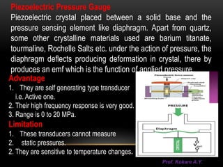 Sub. Mechanical Engineering Measurement.Ch. no. 3 pressure and ...