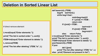 Data structures: linear lists | PPTX