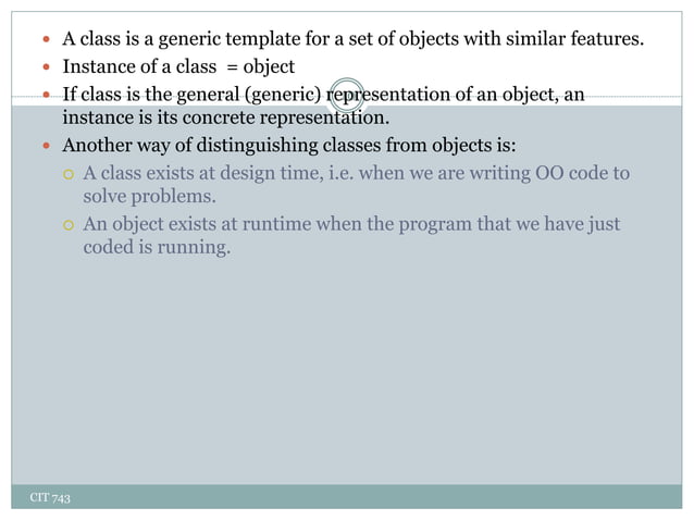 Ch1 Oop Introduction Classes And Objects Pptx Programming