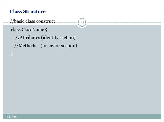 Ch1 Oop Introduction Classes And Objects Pptx Programming