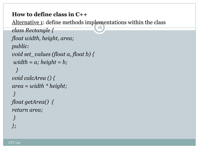 Ch1 Oop Introduction Classes And Objects Pptx Programming