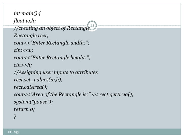 Ch1 Oop Introduction Classes And Objects Pptx Programming