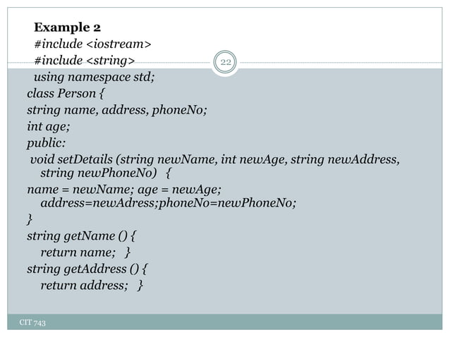 Ch1 Oop Introduction Classes And Objects Pptx Programming