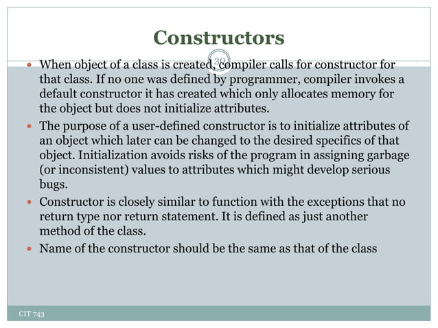 Ch1 Oop Introduction Classes And Objects Pptx Programming