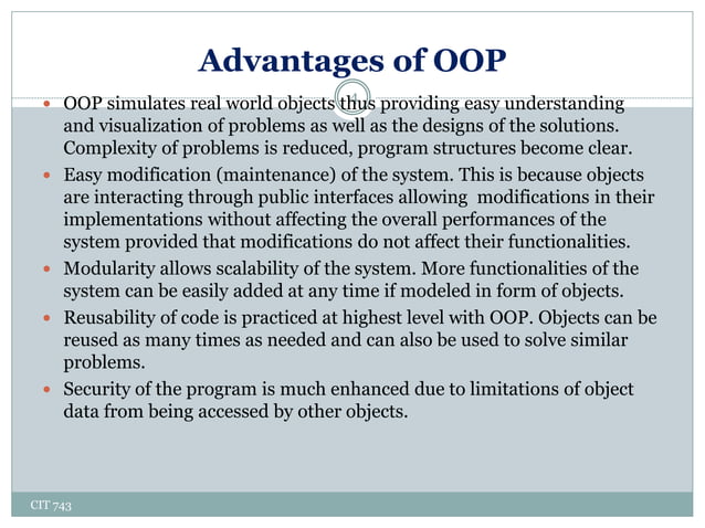 Ch1 Oop Introduction Classes And Objects Pptx Programming Languages Computing