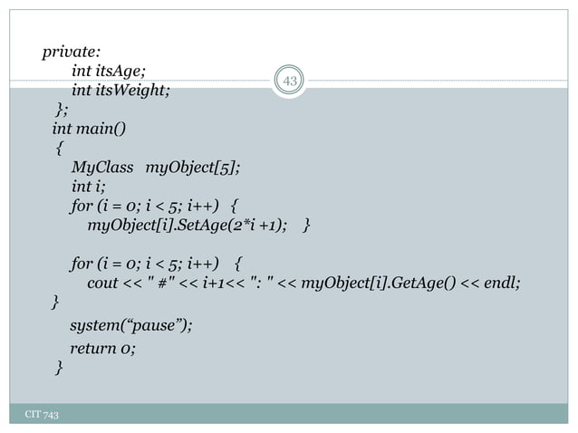 Ch1 Oop Introduction Classes And Objects Pptx Programming