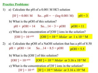 Ch. 20 & 21 notes (acids & bases) teacher | PPT