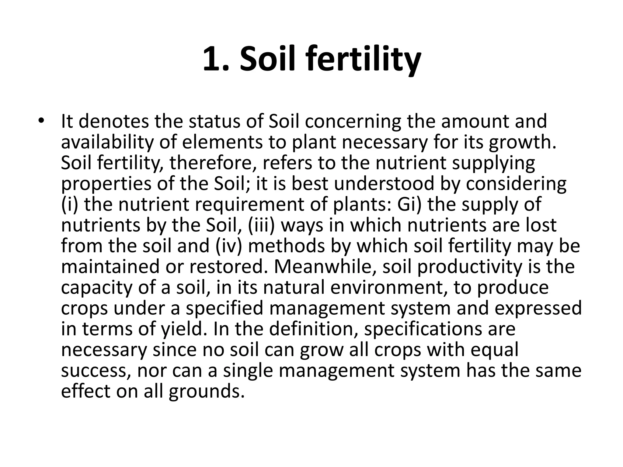Ch. 1 ,2 history and development of soil science, its scope and ...