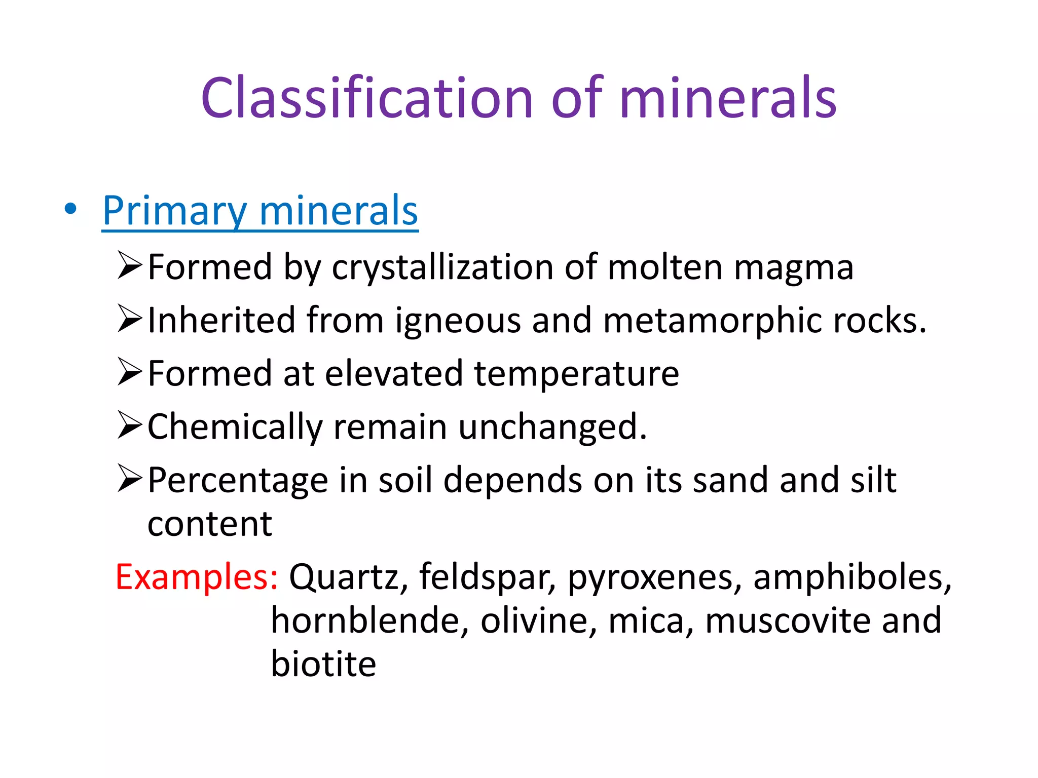 Ch. 3,4 soil genesis soil forming rocks and minerals. | PDF